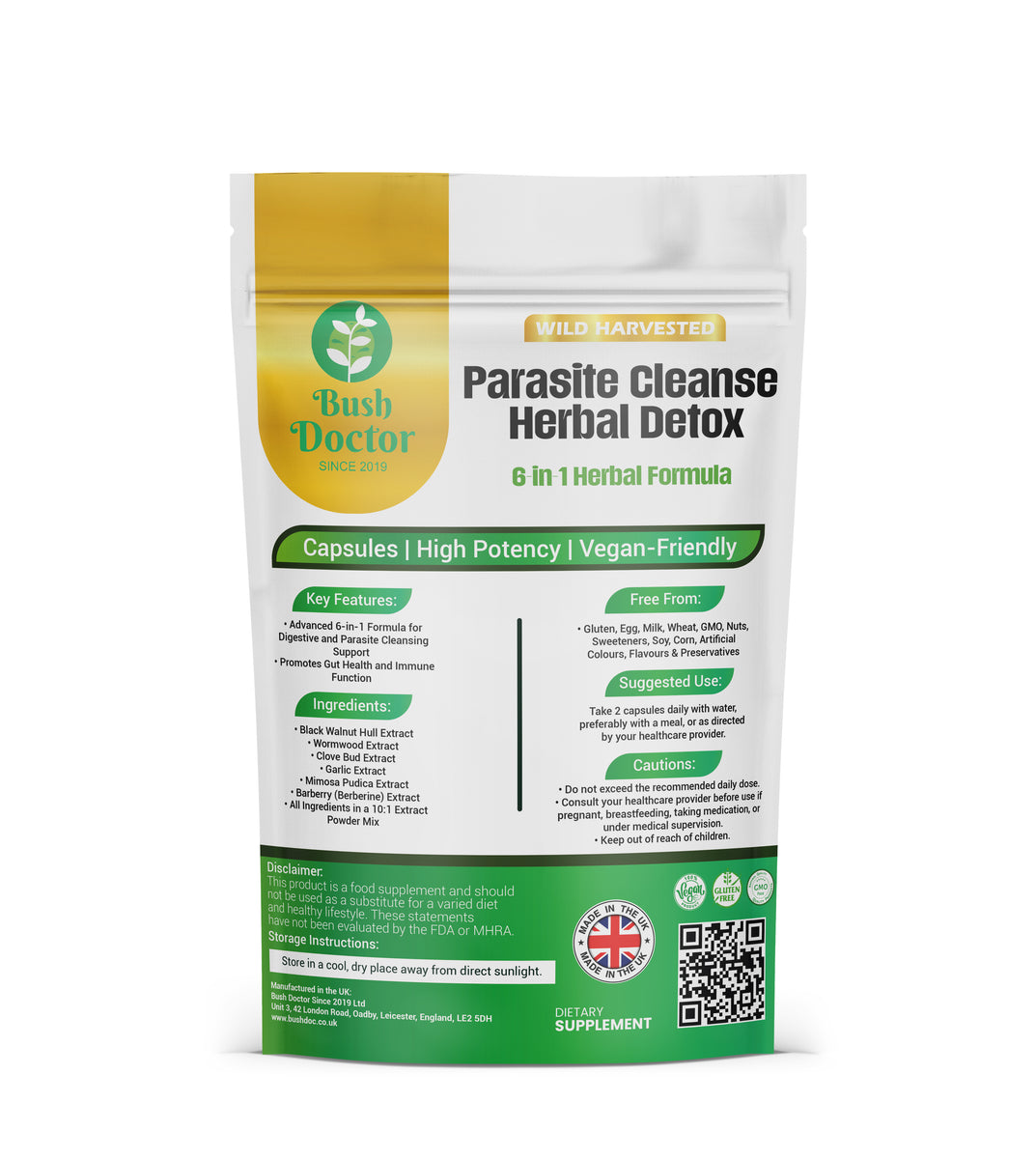 Parasite Cleanse Herbal Detox – 6-in-1 Advanced Formula | Natural Gut ...