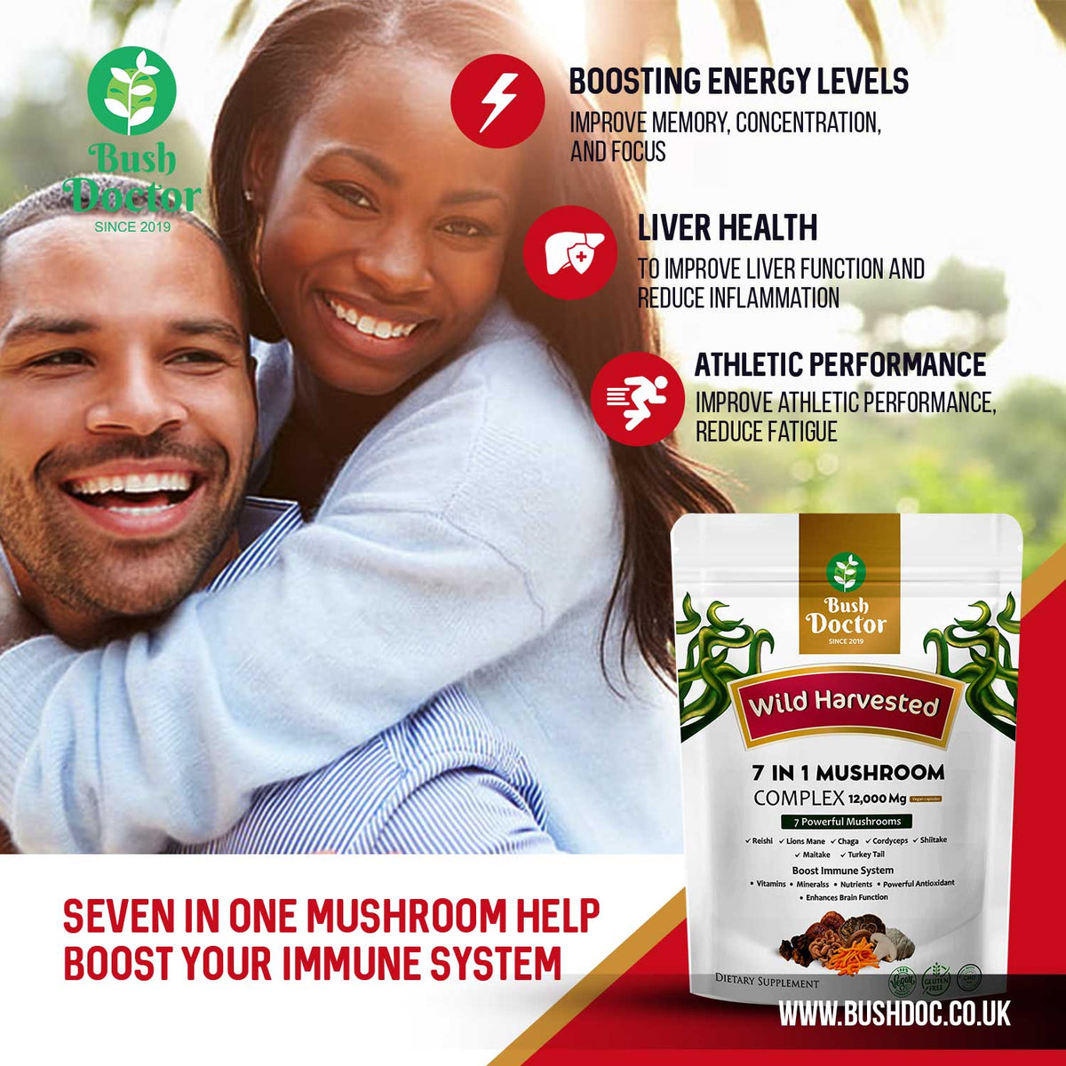 Mushroom Complex 7-in-1 Capsules – Lion’s Mane, Reishi, Shiitake, Chag ...